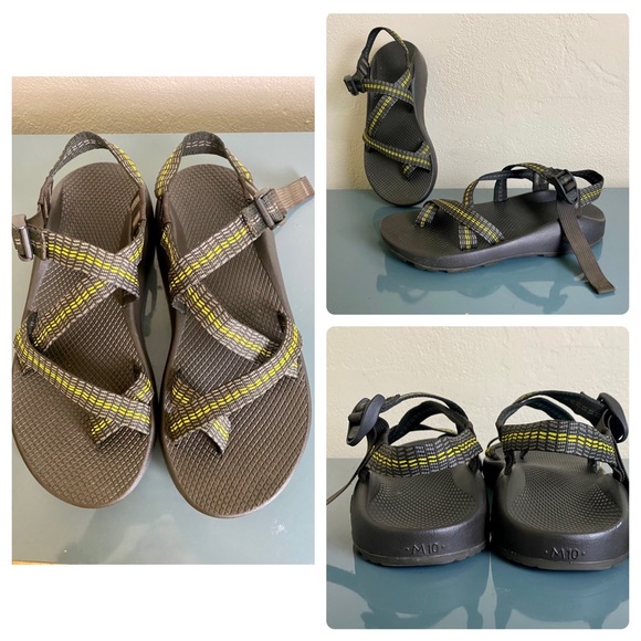 Chaco | Shoes | Mens Chaco Classic Z2 Gray Yellow Toe Loop Sandals Us ...